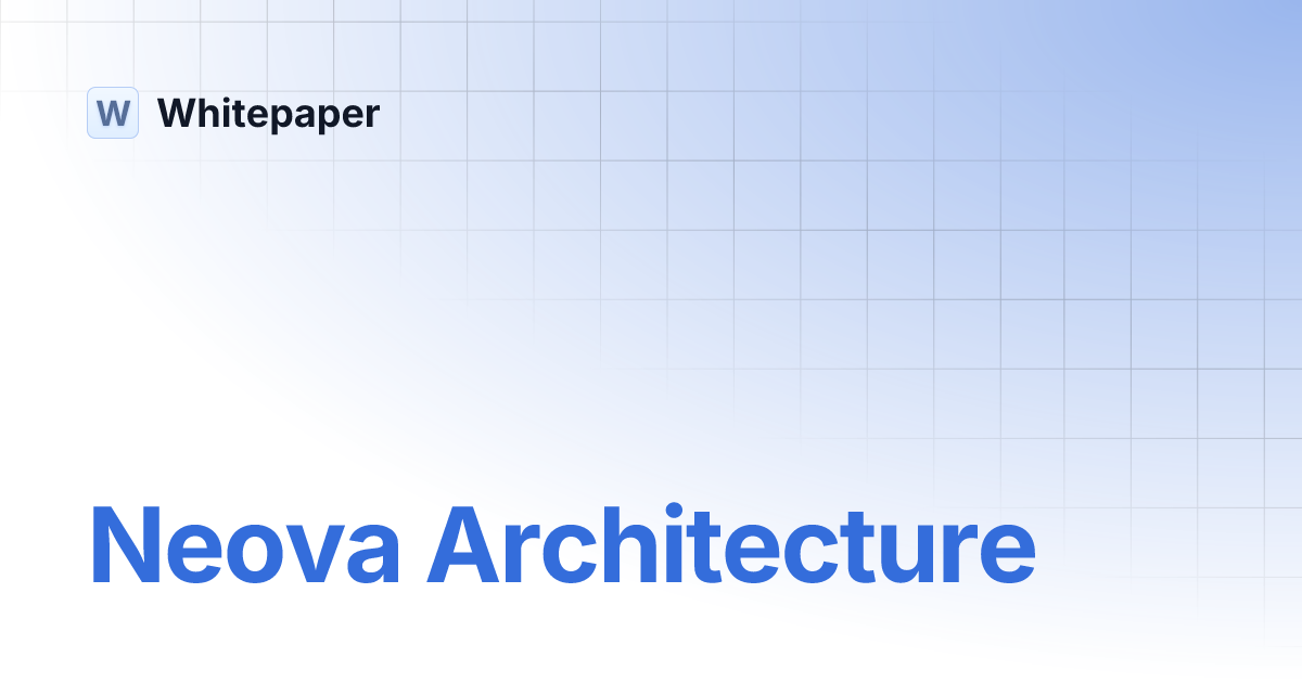 Neova Architecture | Whitepaper